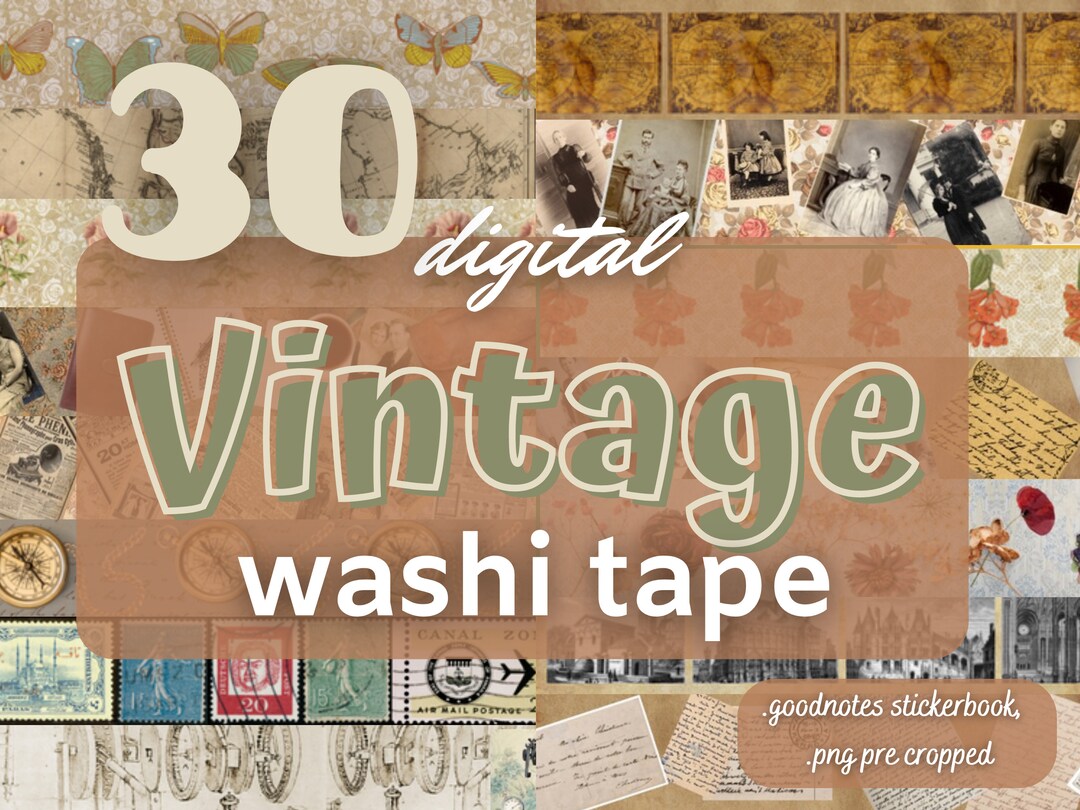 Vintage Washi Tape, Retro, 30 Sticker, Scrapbook, Old Fashioned ...