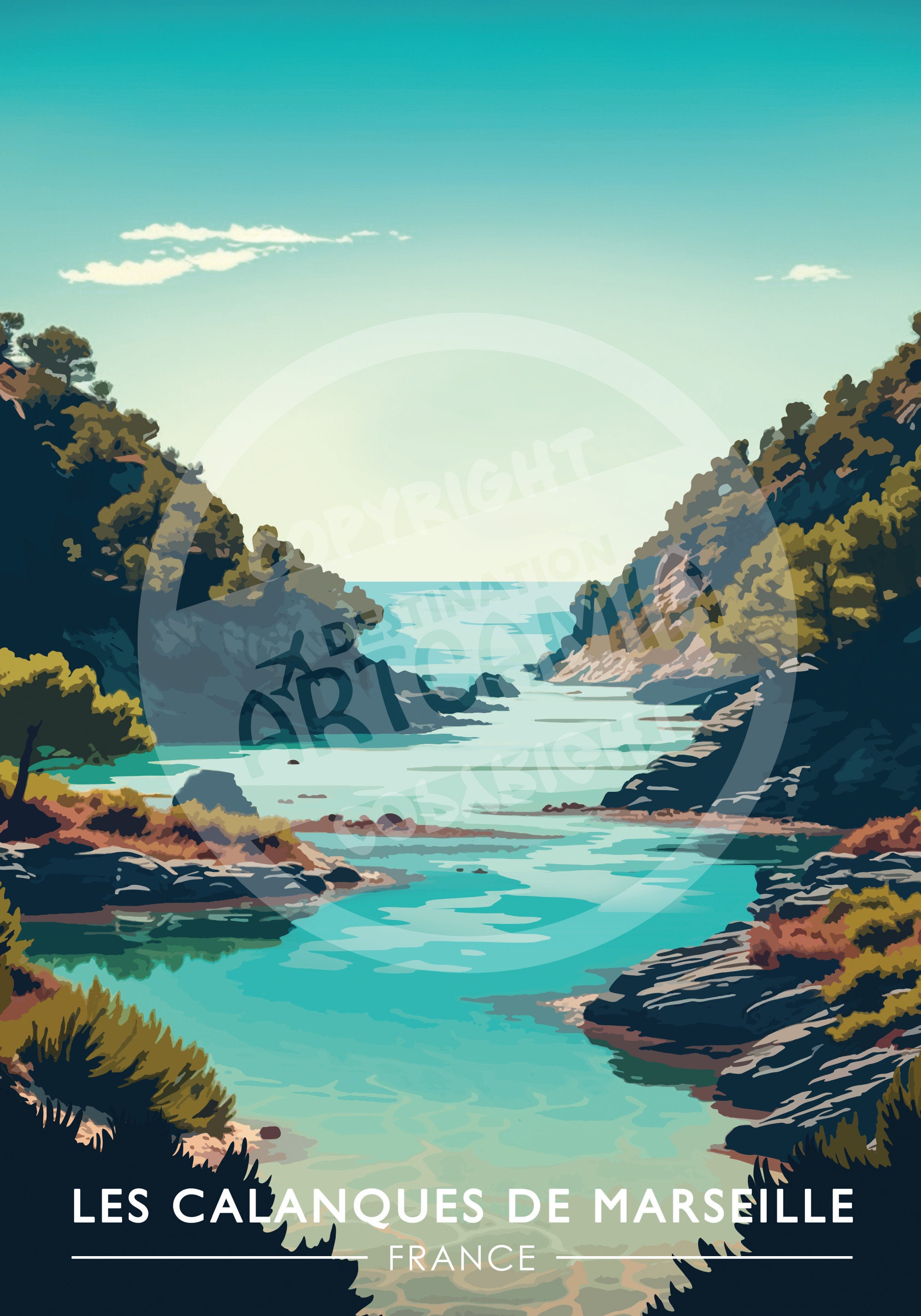 Calanques De Marseille Poster, Calanques De Cassis Poster, Travel ...