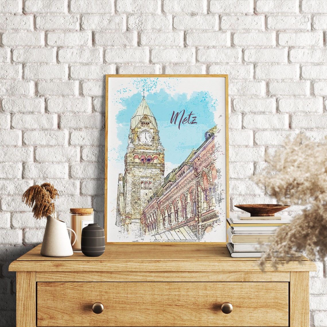 Metz Poster, Gare De France Poster, Urban Drawing, Gift Idea, Interior ...