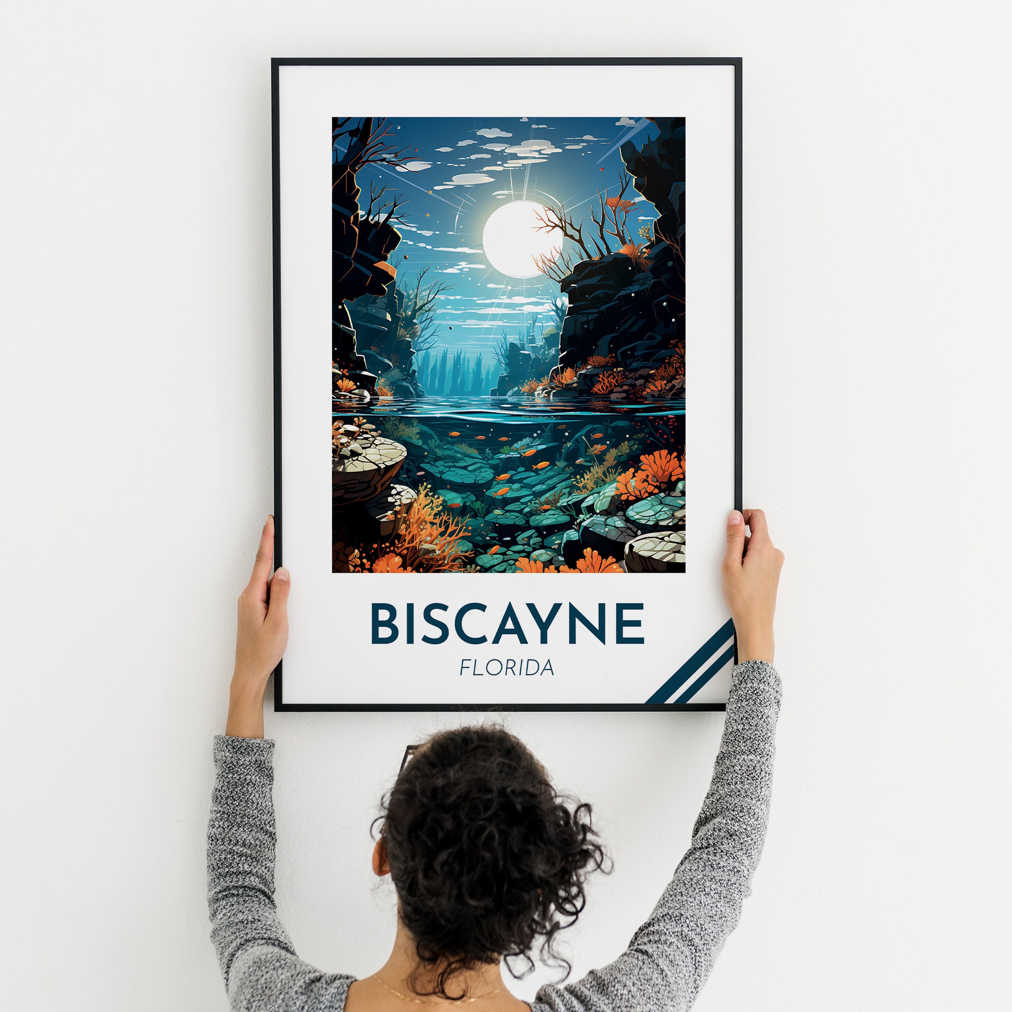 Biscayne Poster National Park Poster Florida America Print USA Sea ...