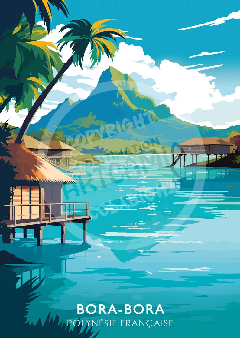 Bora-bora Poster French Polynesia Poster Bora-bora Travel Souvenir Decoration Paradise Island ...