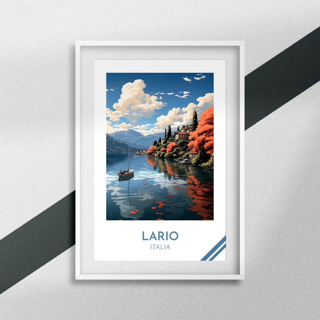 Lake Como Poster Italy Poster Como Print Souvenir Lake Como Lario ...