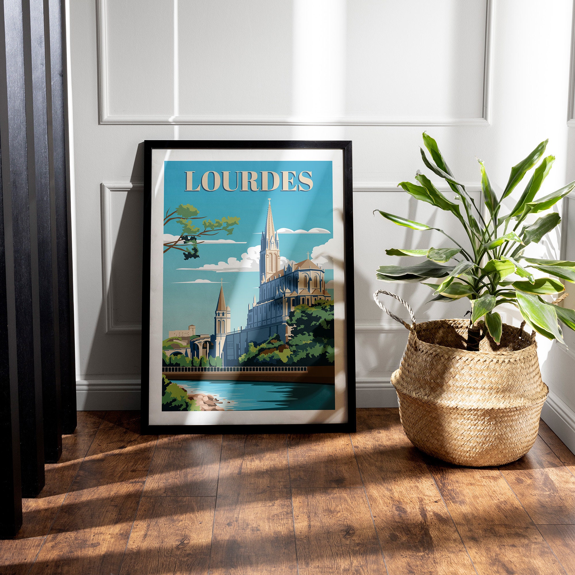 Lourdes Poster Poster Sanctuary of Our Lady of Lourdes Souvenir Travel ...