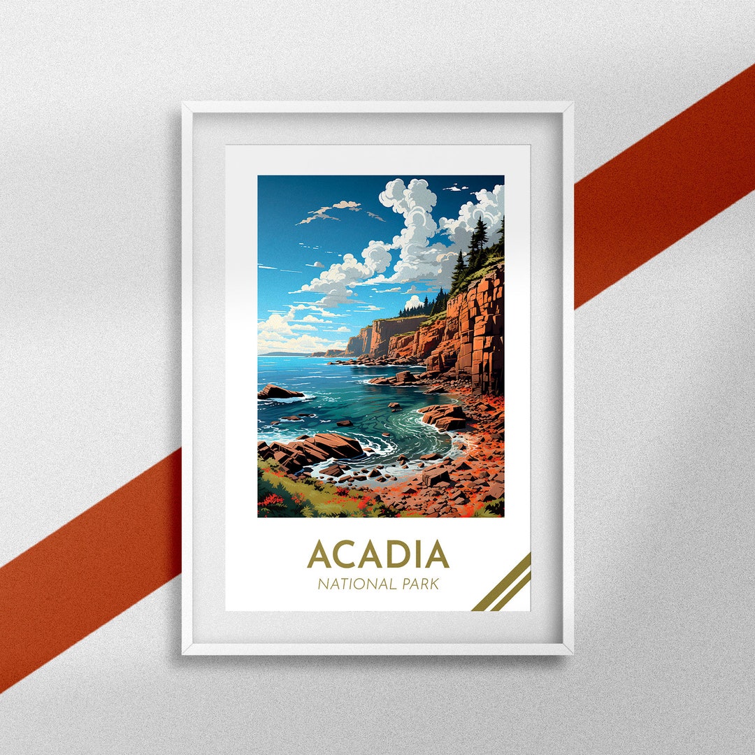 Acadia Poster Atlantic Coast Nature Reserve Poster Desert Mounts Island ...