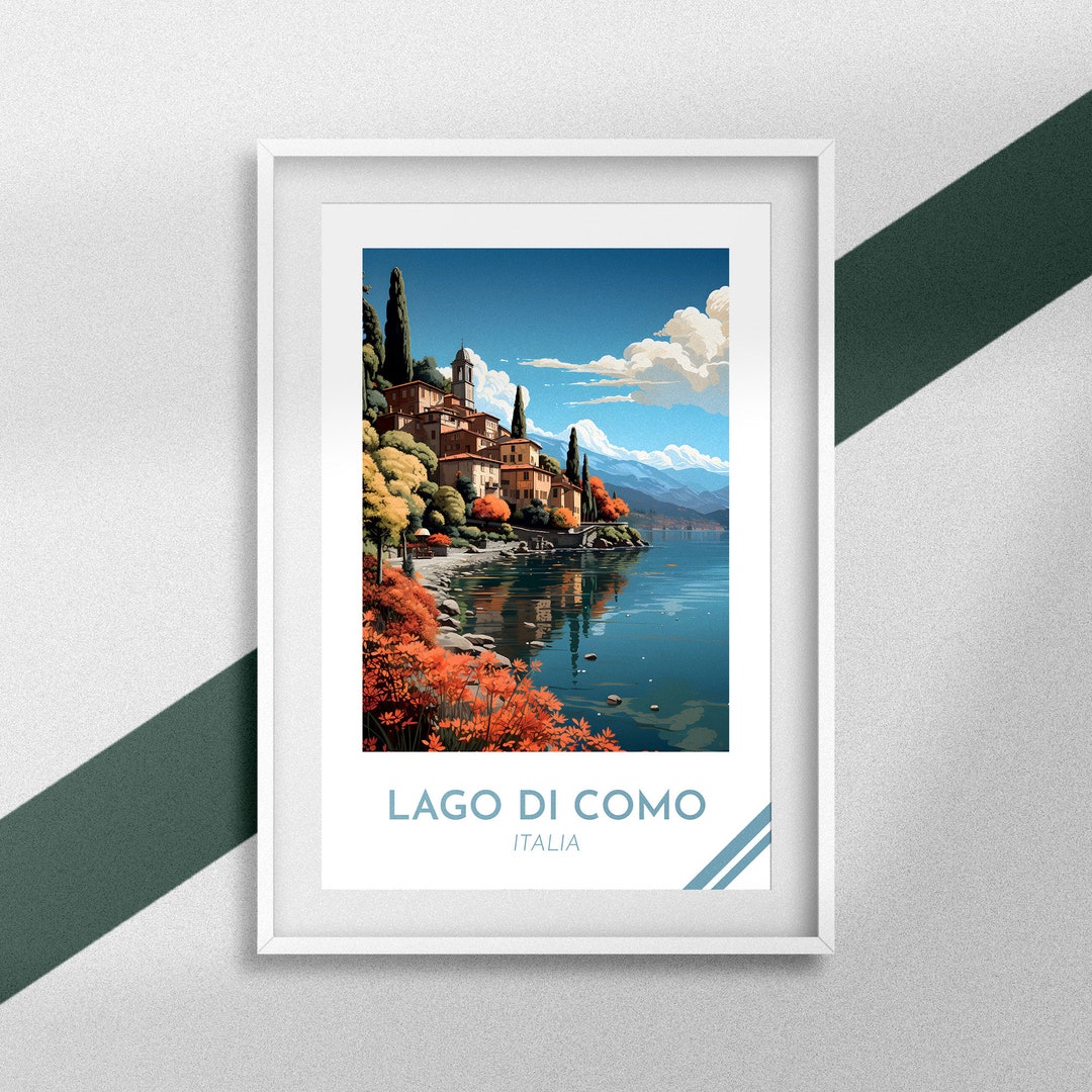Lake Como Poster Italy Print Como Frame Lake Como Art Italy Travel ...