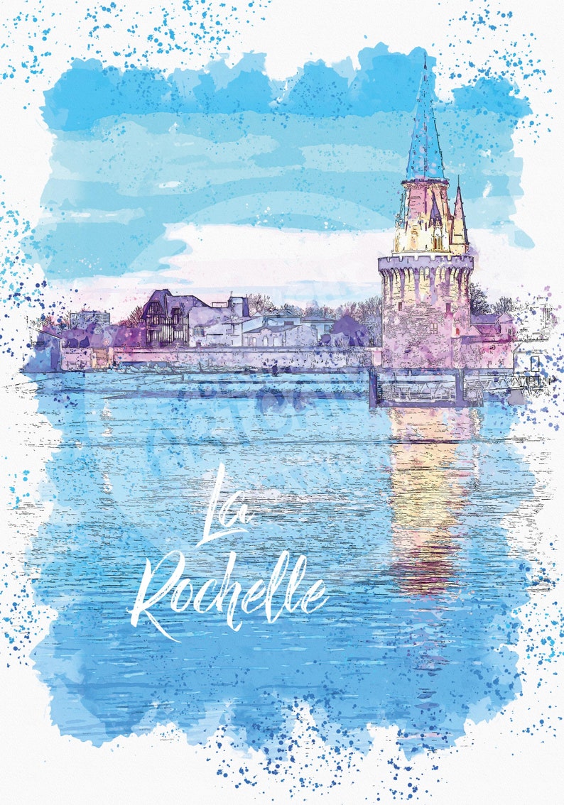 Poster La Rochelle France Print Charente-maritime Poster Lantern Tower ...