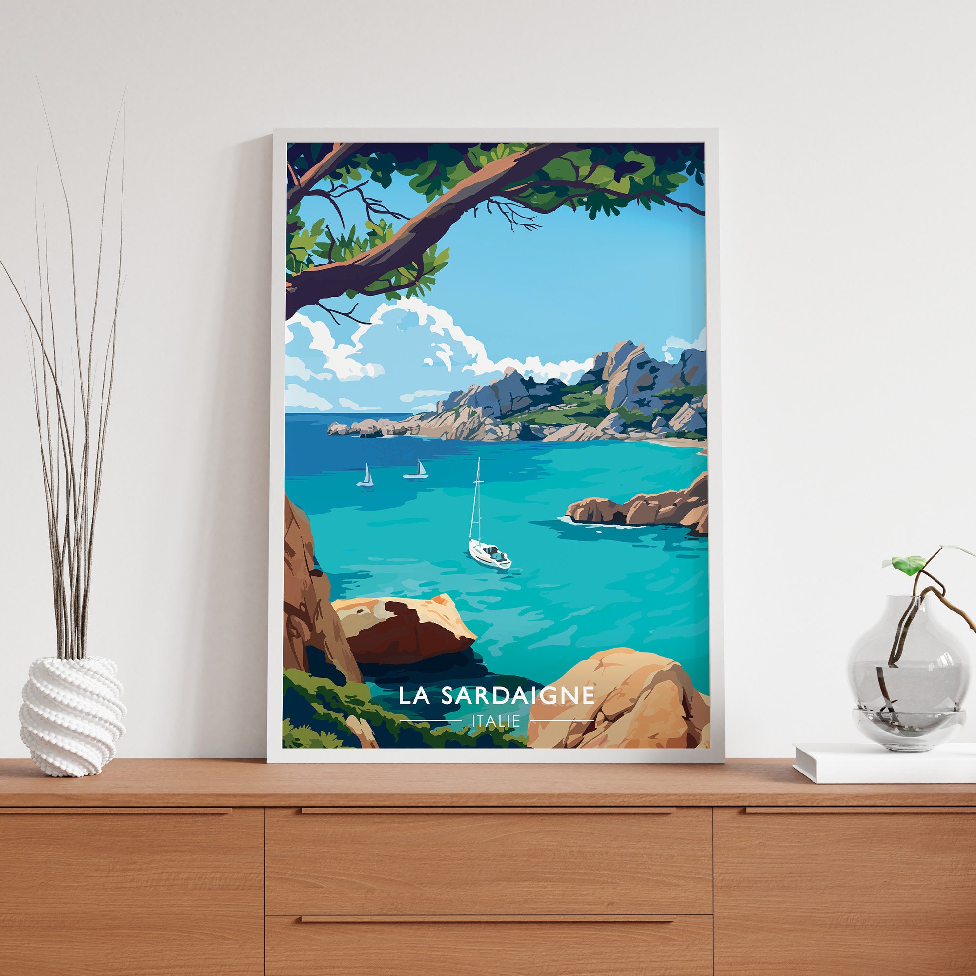 Sardinia Poster Italy Poster Souvenir Mediterranean Sea Sardinia ...