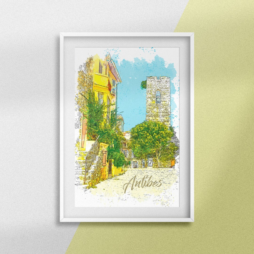 Antibes Poster Print France Poster French Riviera Monument the Cathedral of Our Lady of the ...