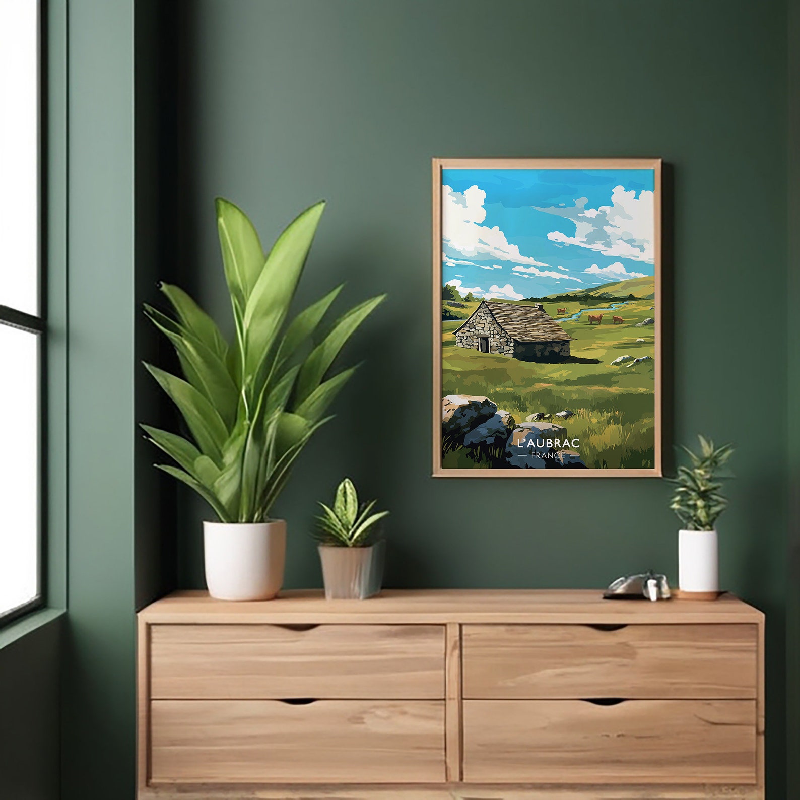 Affiche Aubrac Poster Massif Central Souvenir Voyage Aveyron Décoration ...