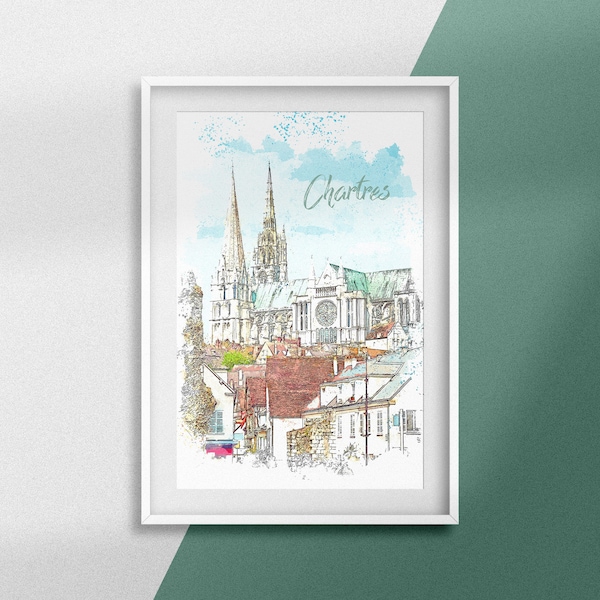 Chartres Cathedral Poster - Etsy