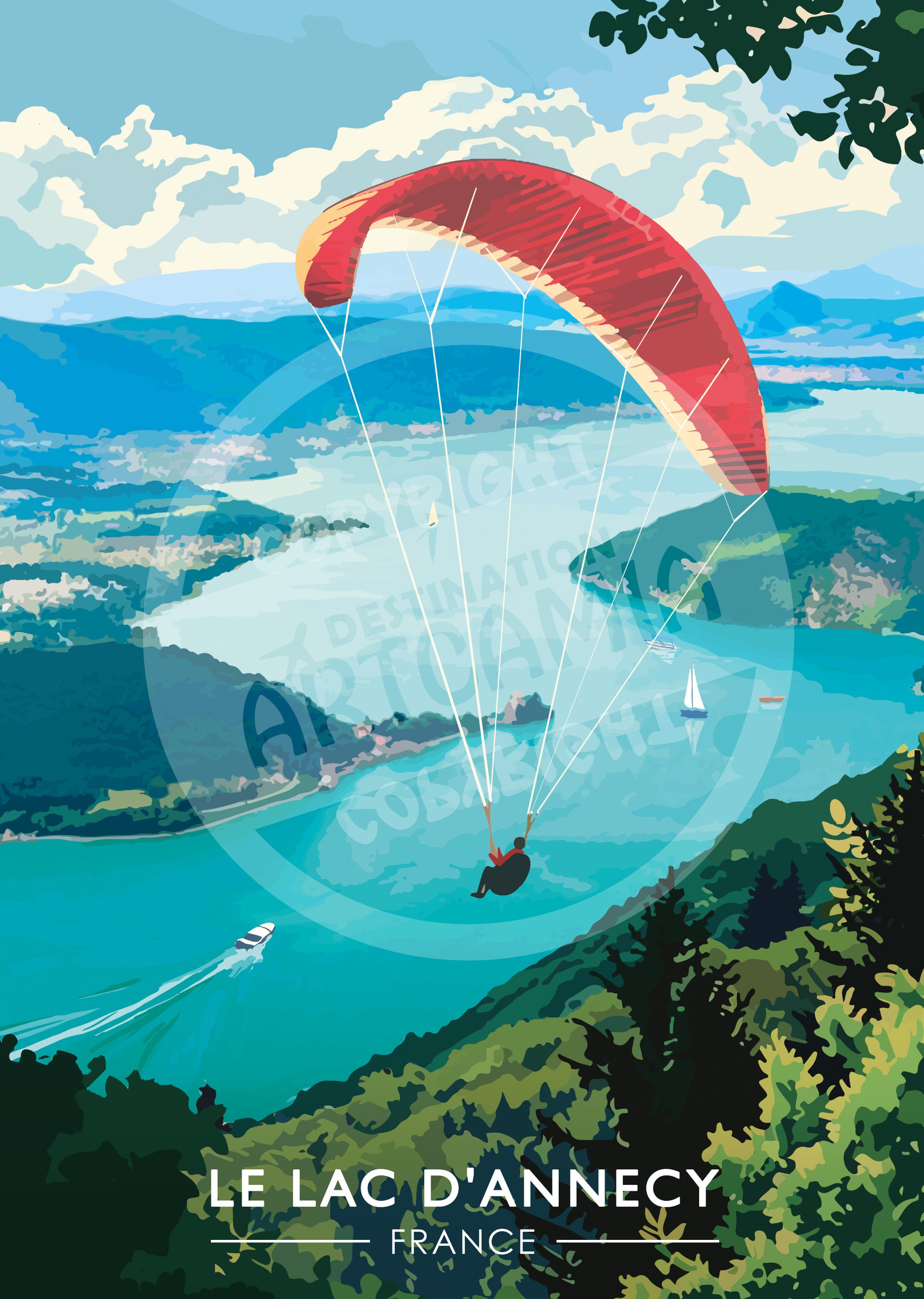 Poster Lake Annecy Poster Haute-savoie Souvenir Annecy Decoration ...