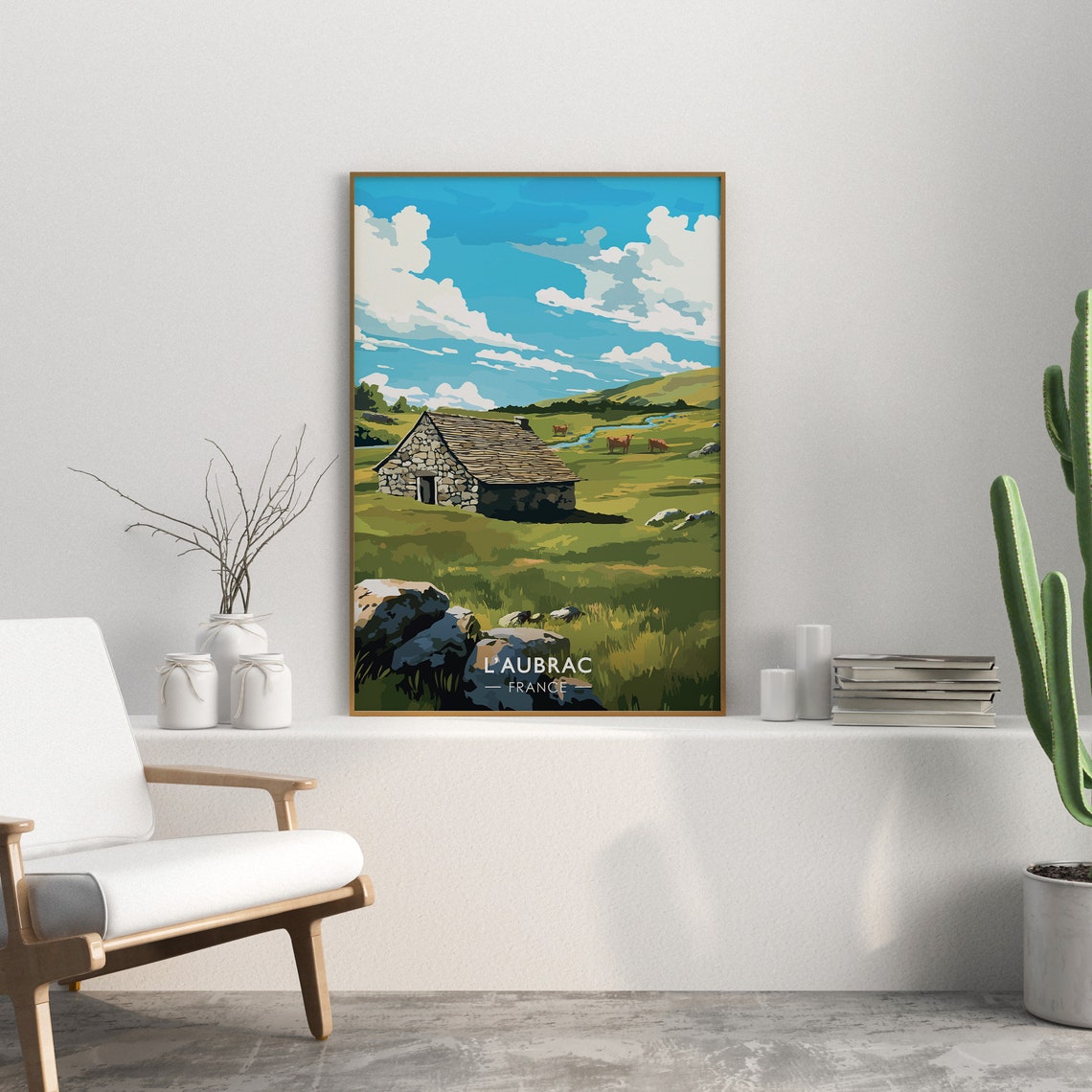Affiche Aubrac Poster Massif Central Souvenir Voyage Aveyron Décoration ...