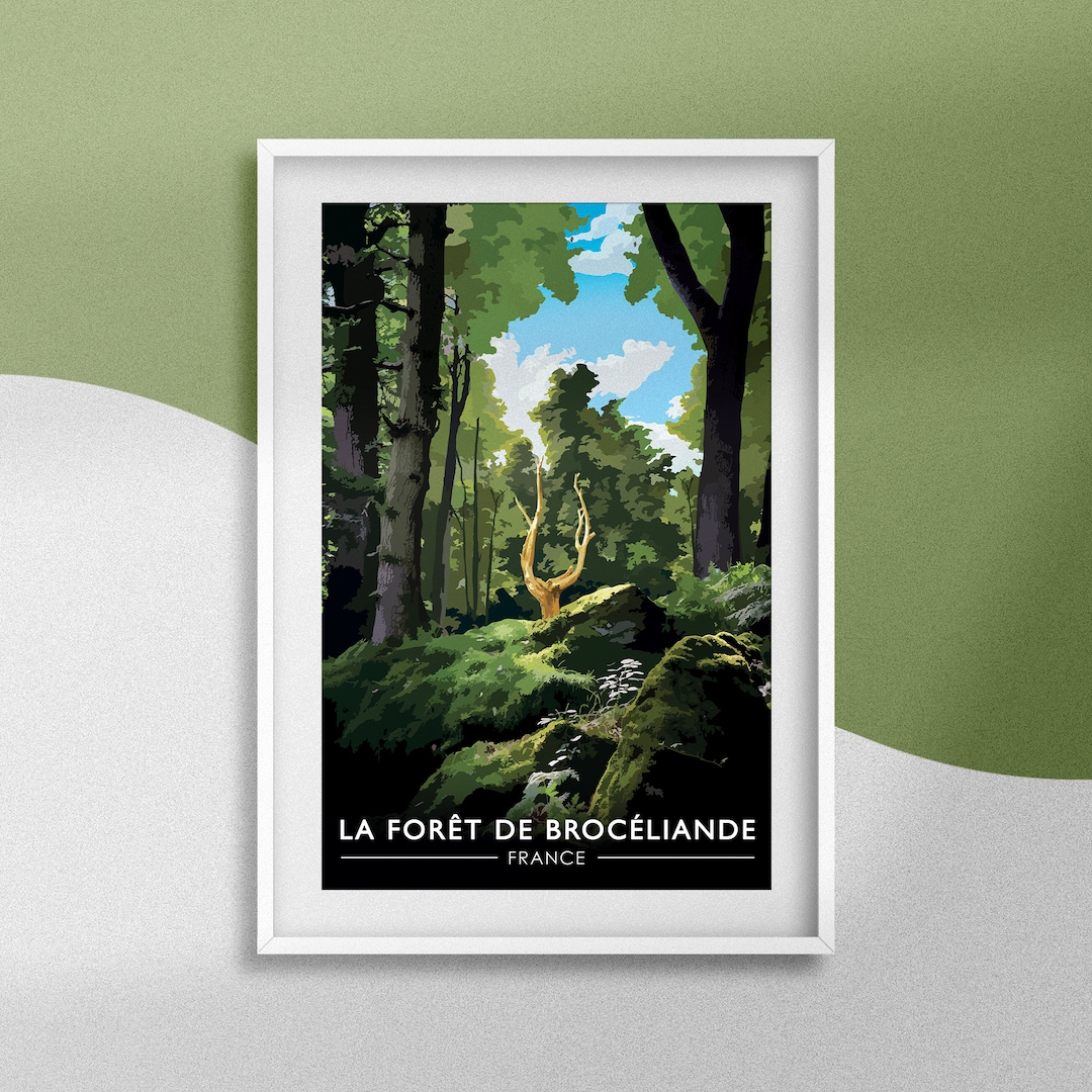 Brocéliande Forest Poster France Print Paimpont Forest Poster Wall ...