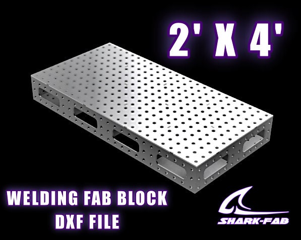 Welding Fabrication Table Block 2'x4' DXF FILE - Etsy