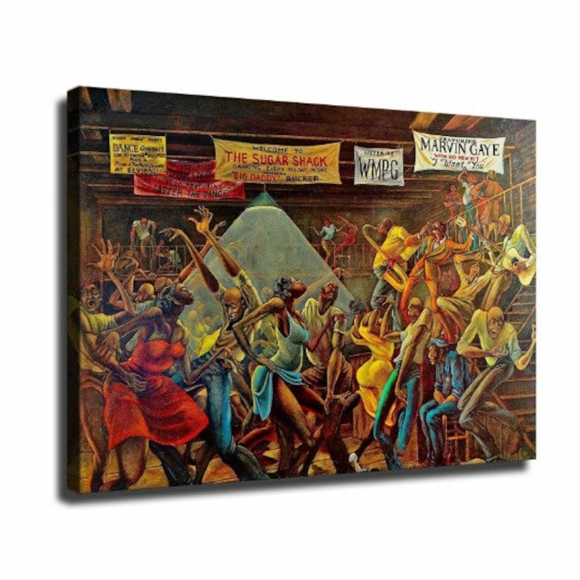 Ernie Barnes The Sugar Shack New Hd Print On Canvas Ready To Etsy