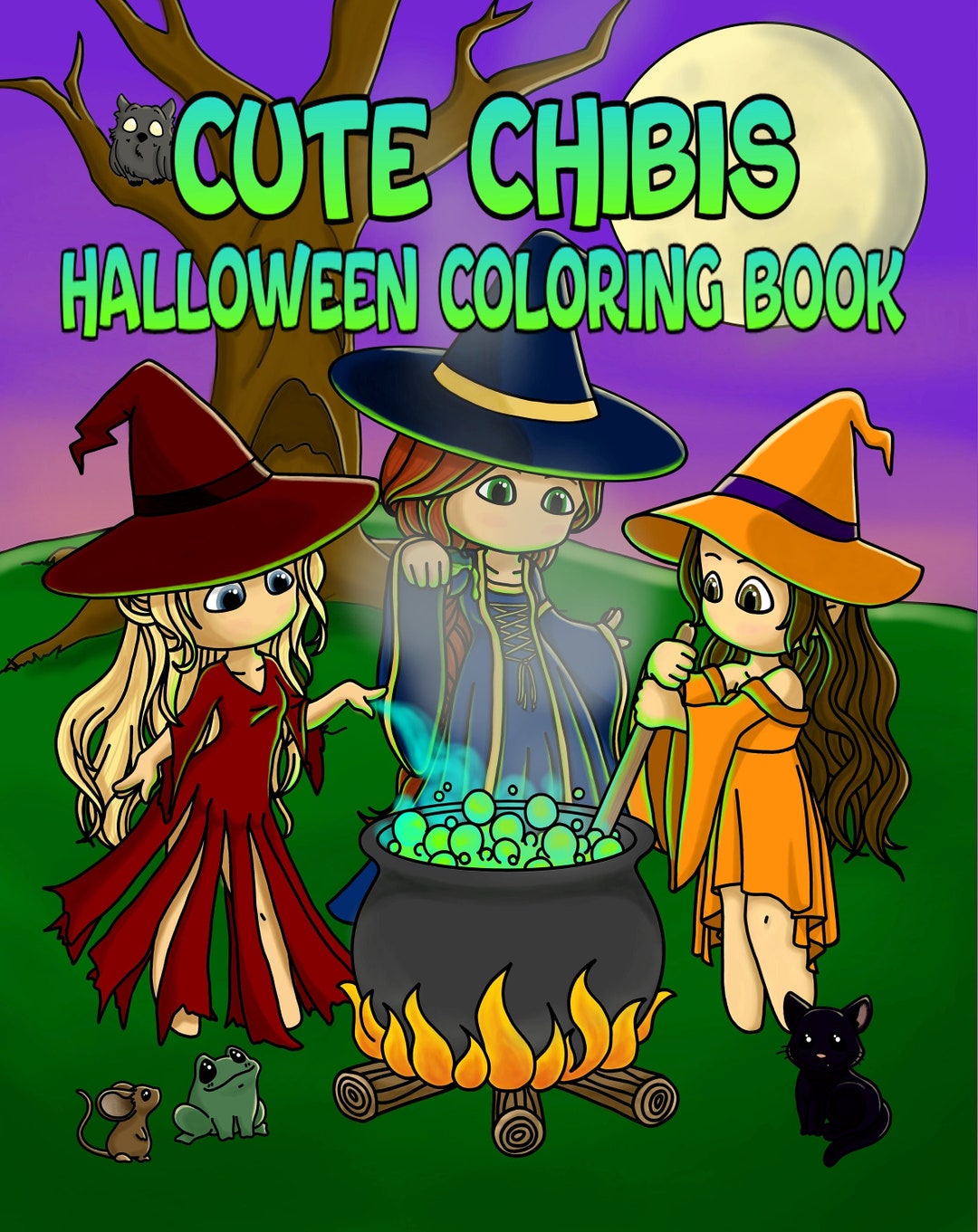Cute Chibis Halloween Coloring Book for All Ages/instant Downloadable ...