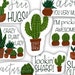 Cactus Sticker Bundle Kit, Vinyl Waterproof Succulent Sayings Pack ...