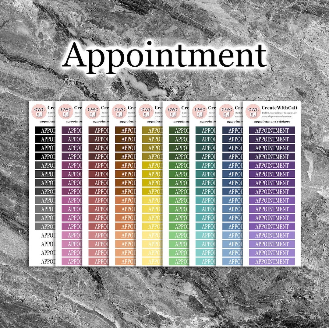Appointment Banner Physical Sticker, Custom Colours, Functional ...