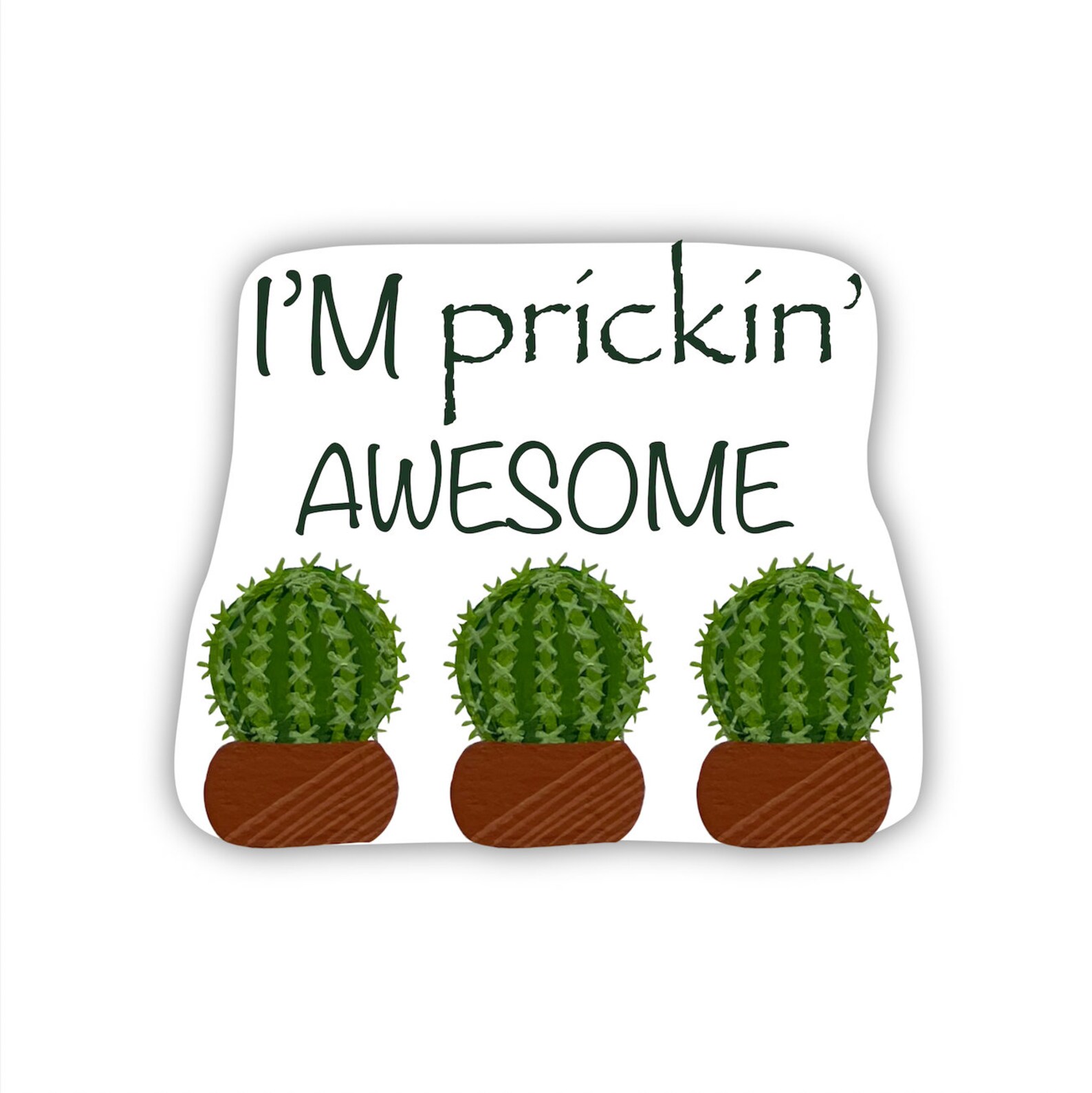 Cactus Sticker Bundle Kit, Vinyl Waterproof Succulent Sayings Pack ...