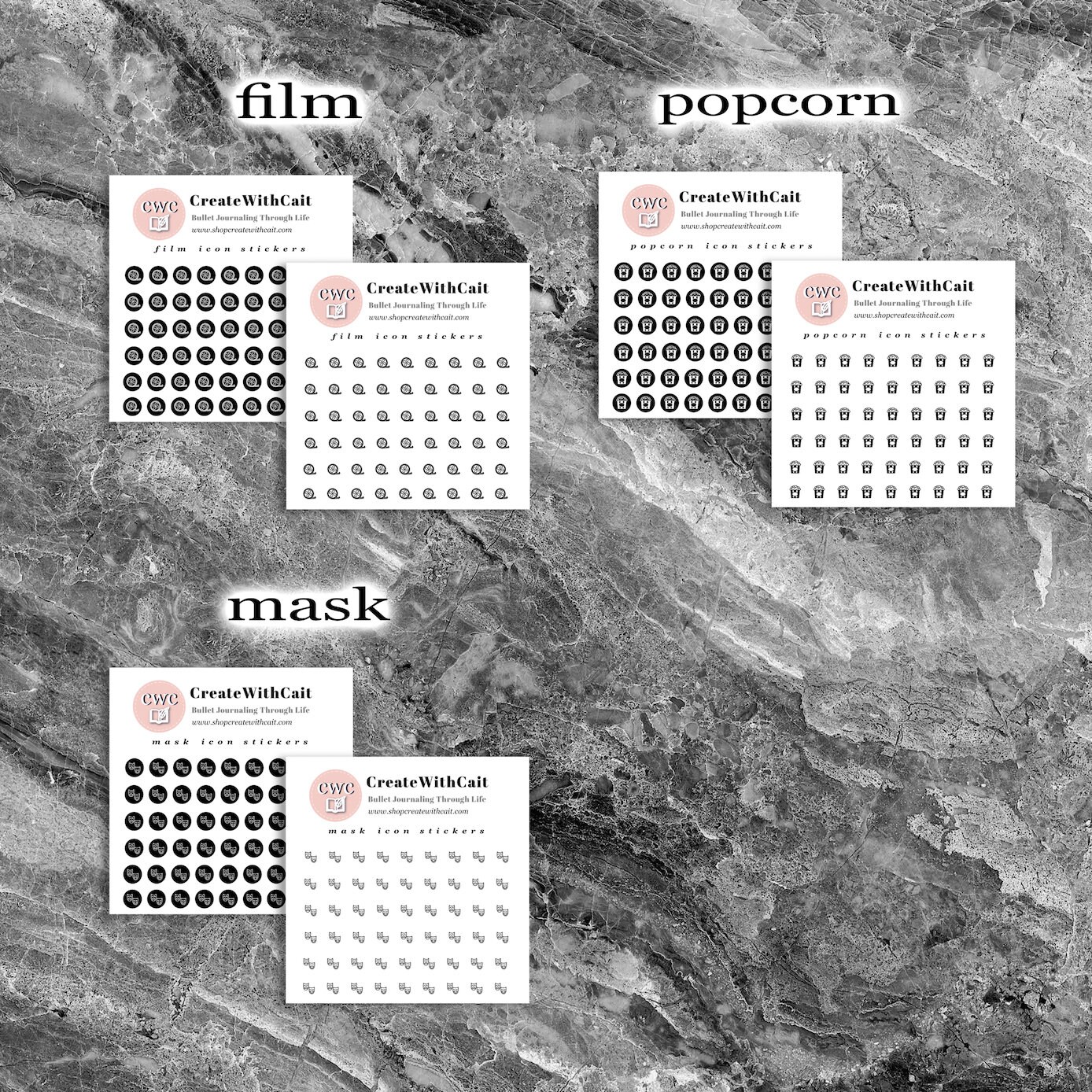 Movie MINI Icon Stickers, Functional Labels for Planners & Bullet ...