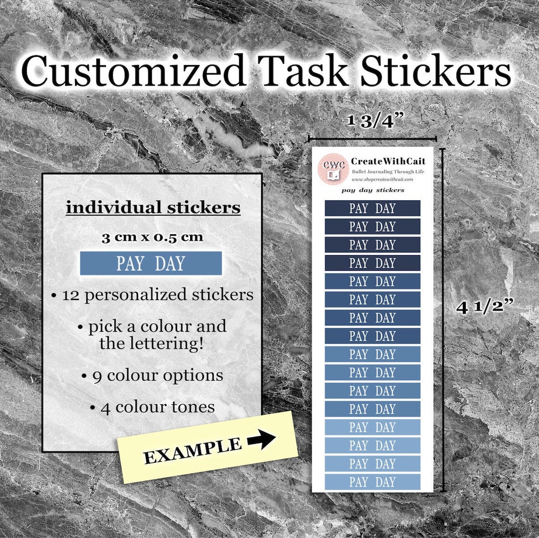 Custom Banner Sticker, Custom Colours, Functional Calendar Labels ...