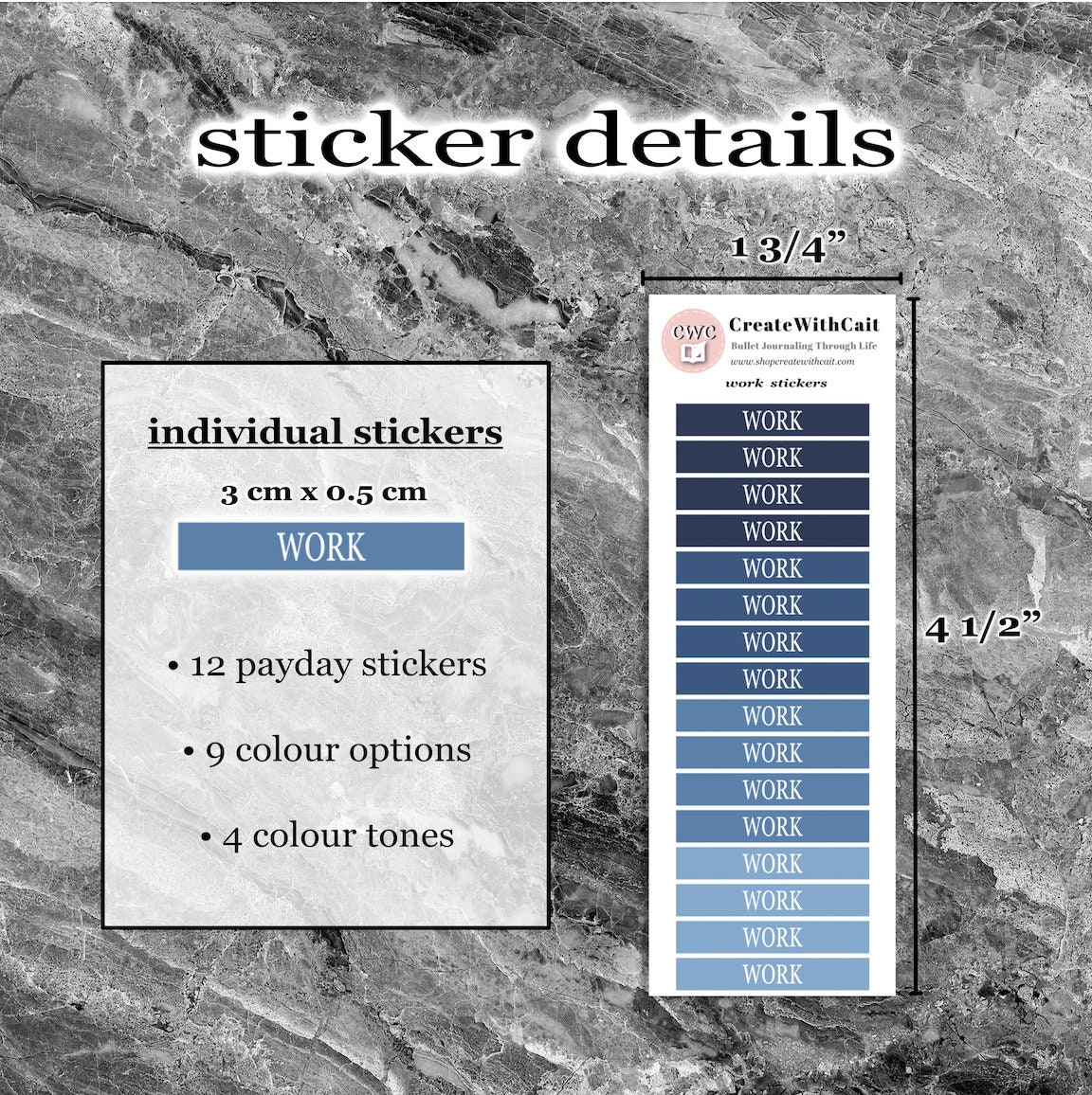 Work Banner Physical Stickers, Custom Colours, Functional Calendar ...