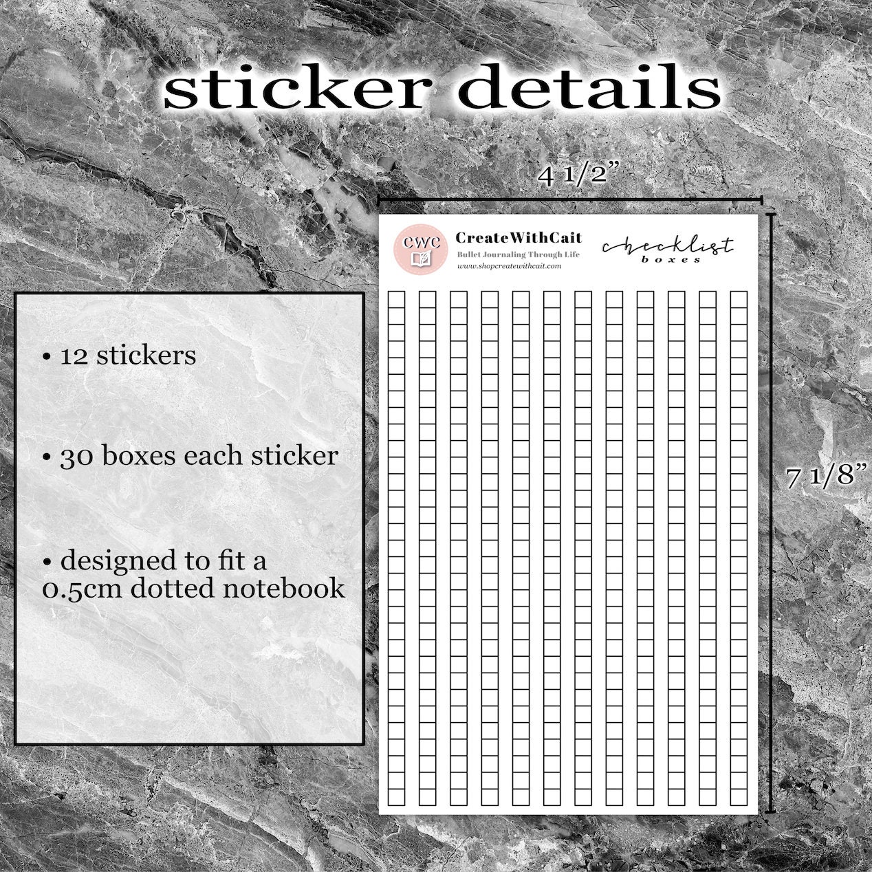 Checkbox Sticker Sheet, 0.5cm Spacing Notebooks, Square Checkbox Labels, Checklist Boxes ...