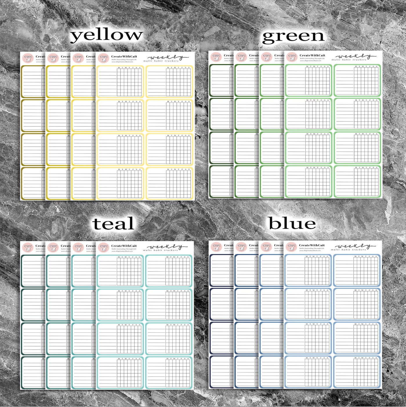 Weekly Habit Tracker Planner Physical Sticker, Track Multiple Habits ...