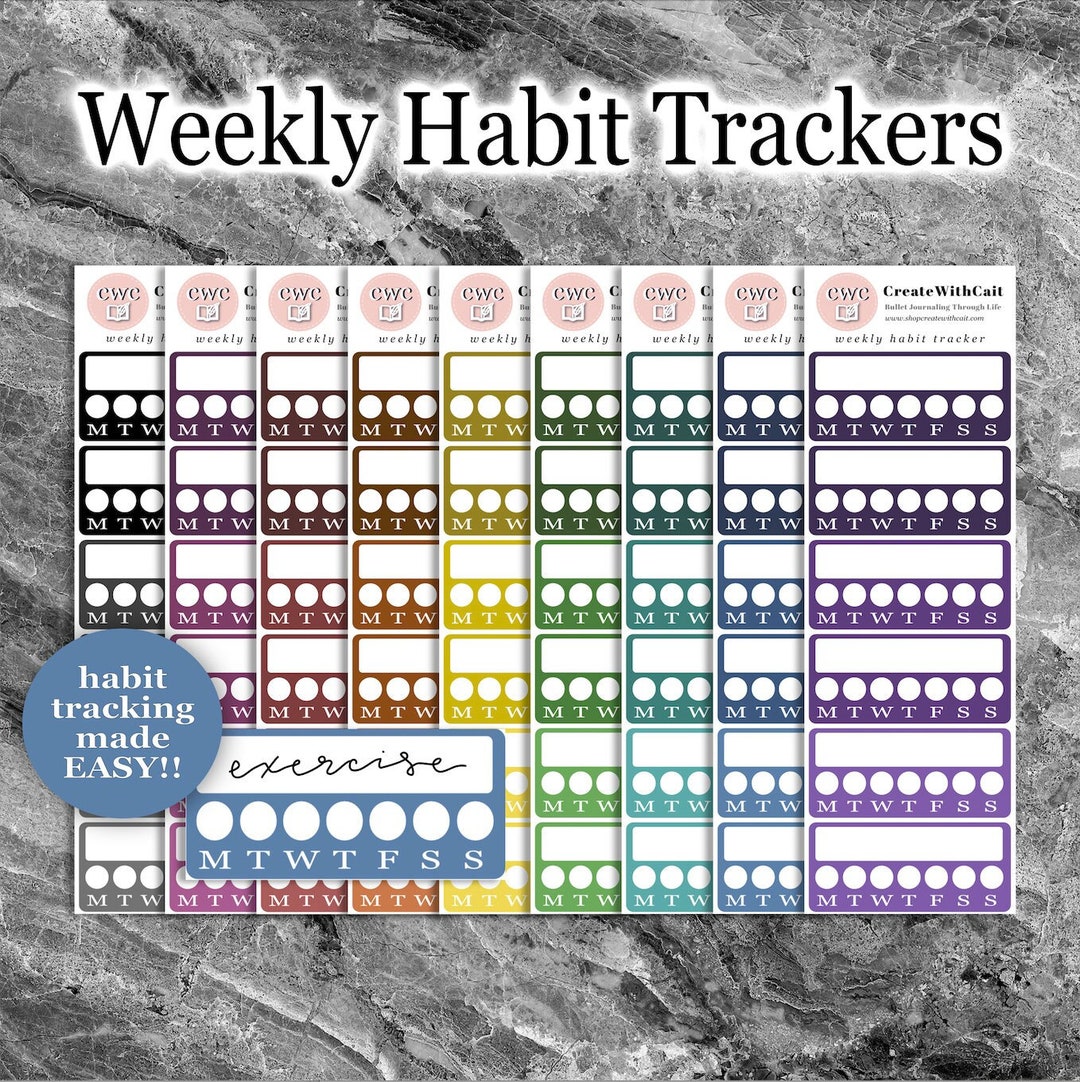 Weekly Habit Tracker Planner Physical Sticker, Track Your Habits Each ...
