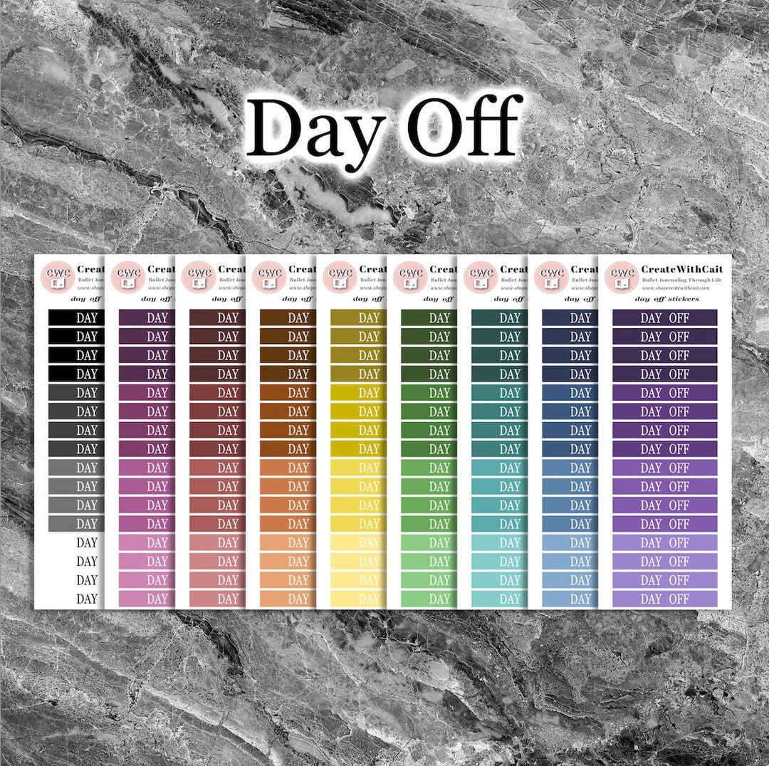 Day off Banner Physical Stickers, Custom Colours, Functional Calendar ...
