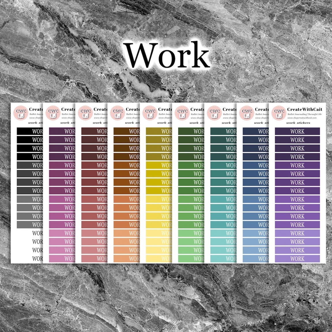 Work Banner Physical Stickers, Custom Colours, Functional Calendar ...