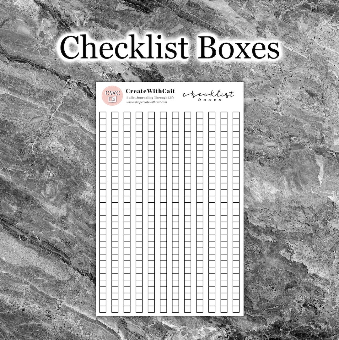 Checkbox Sticker Sheet, 0.5cm Spacing Notebooks, Square Checkbox Labels ...
