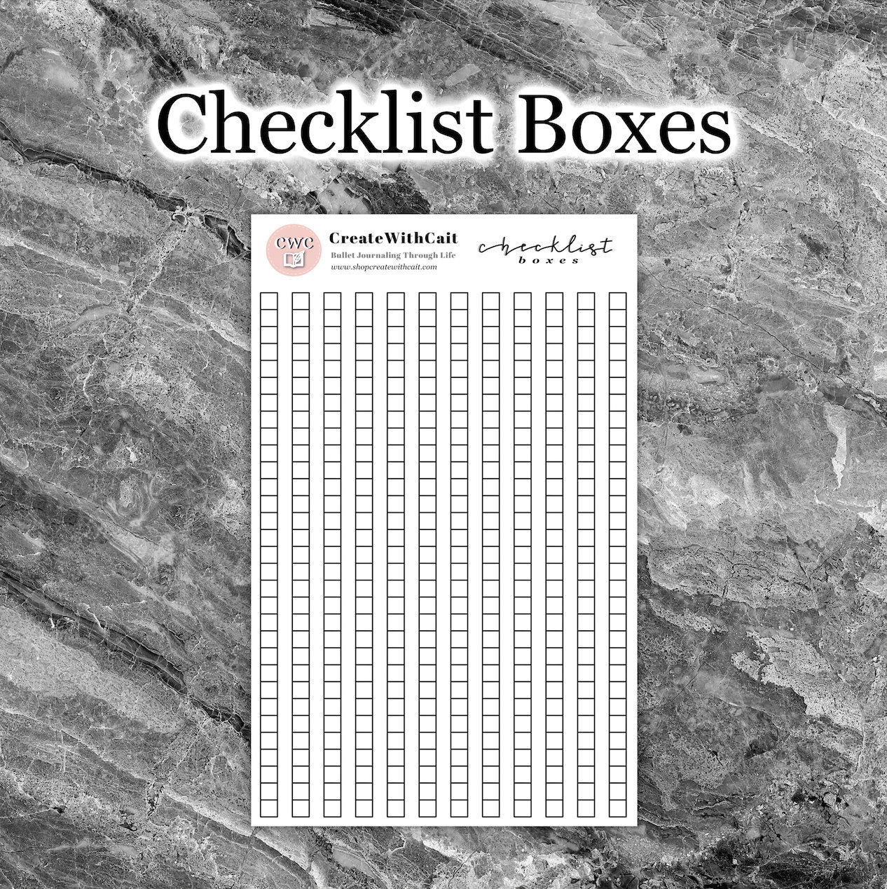 Checkbox Sticker Sheet, 0.5cm Spacing Notebooks, Square Checkbox Labels ...