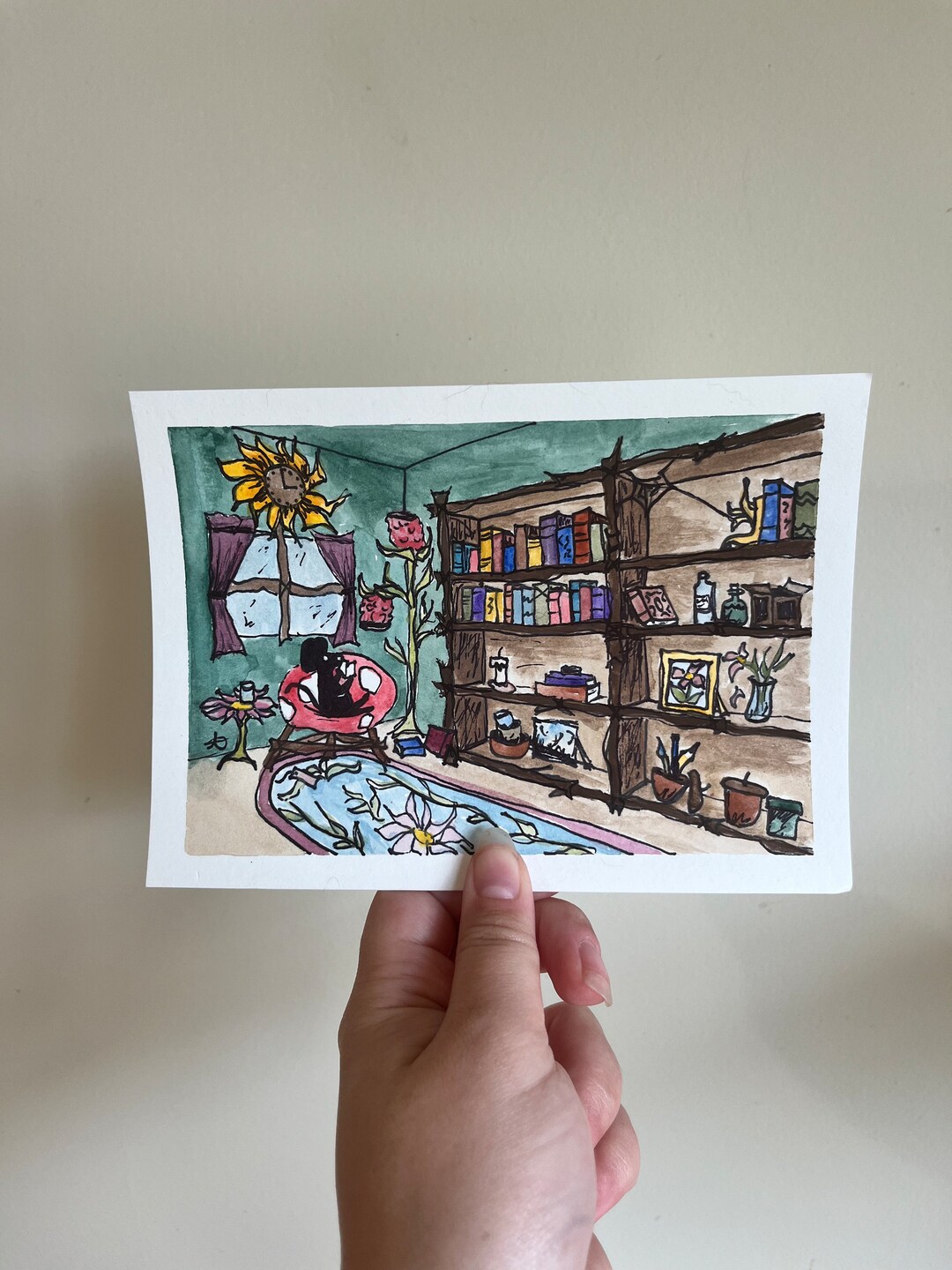 Mouse in the Library Woodland Painting - Etsy