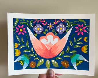 Flower Groove - Original Painting. Room Decor, Abstract Painting on ...