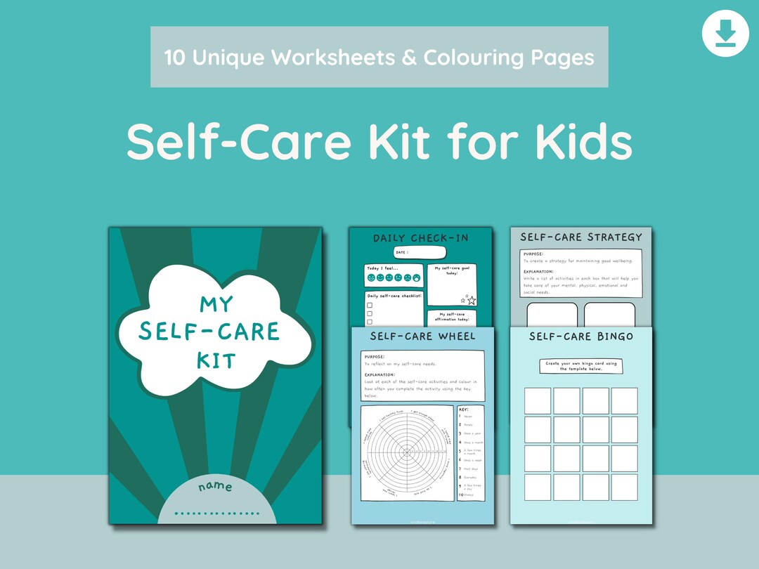 Self-care Worksheet & Activity Kit for Kids Reflective Exercises ...