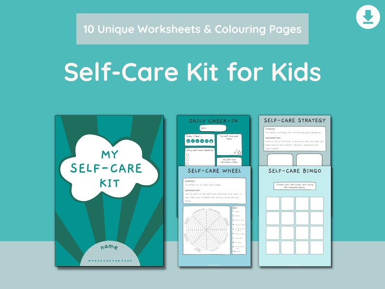 Self-care Worksheet & Activity Kit for Kids Reflective Exercises ...