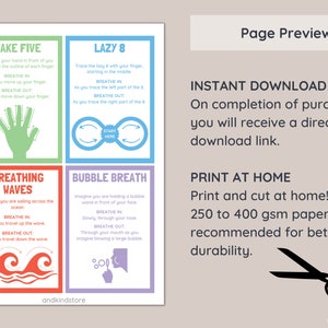 Colourful Breathing Activity Cards for Kids / Scripted Breathing Cards ...