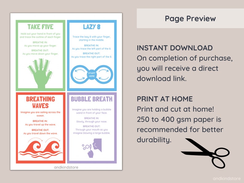 Colourful Breathing Activity Cards for Kids / Scripted Breathing Cards ...