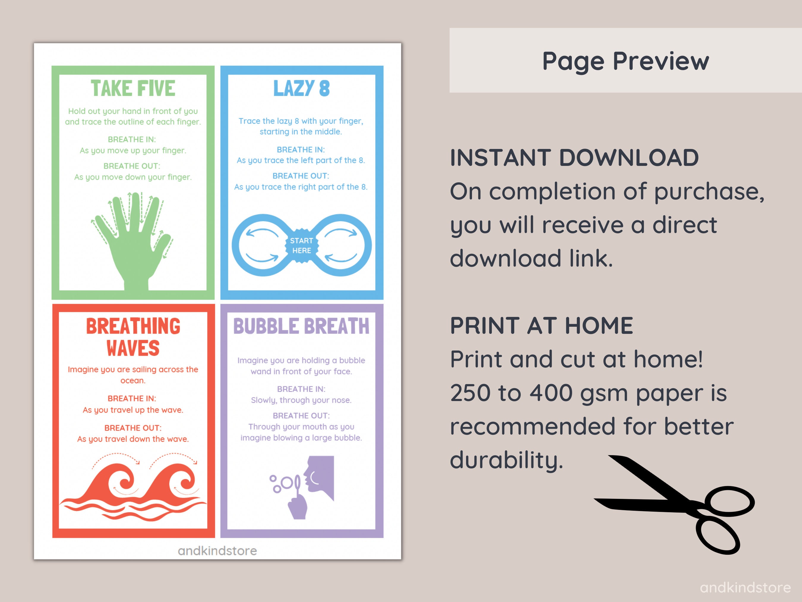 Colourful Breathing Activity Cards for Kids / Scripted Breathing Cards ...