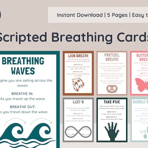 Mindful Breathing Activity Cards for Kids / Scripted (Instant Download ...
