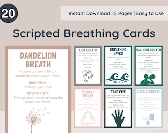 Colourful Breathing Activity Cards for Kids / Scripted Breathing Cards ...