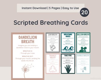 Mindful Breathing Activity Cards for Kids / Scripted Breathing Cards ...