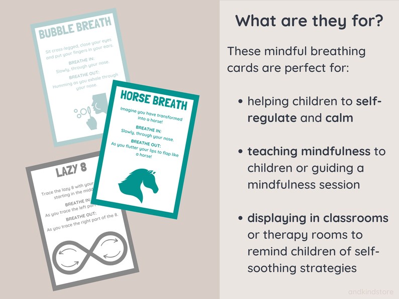Breathing Activity Cards for Kids / Scripted Breathing Cards / Calming ...