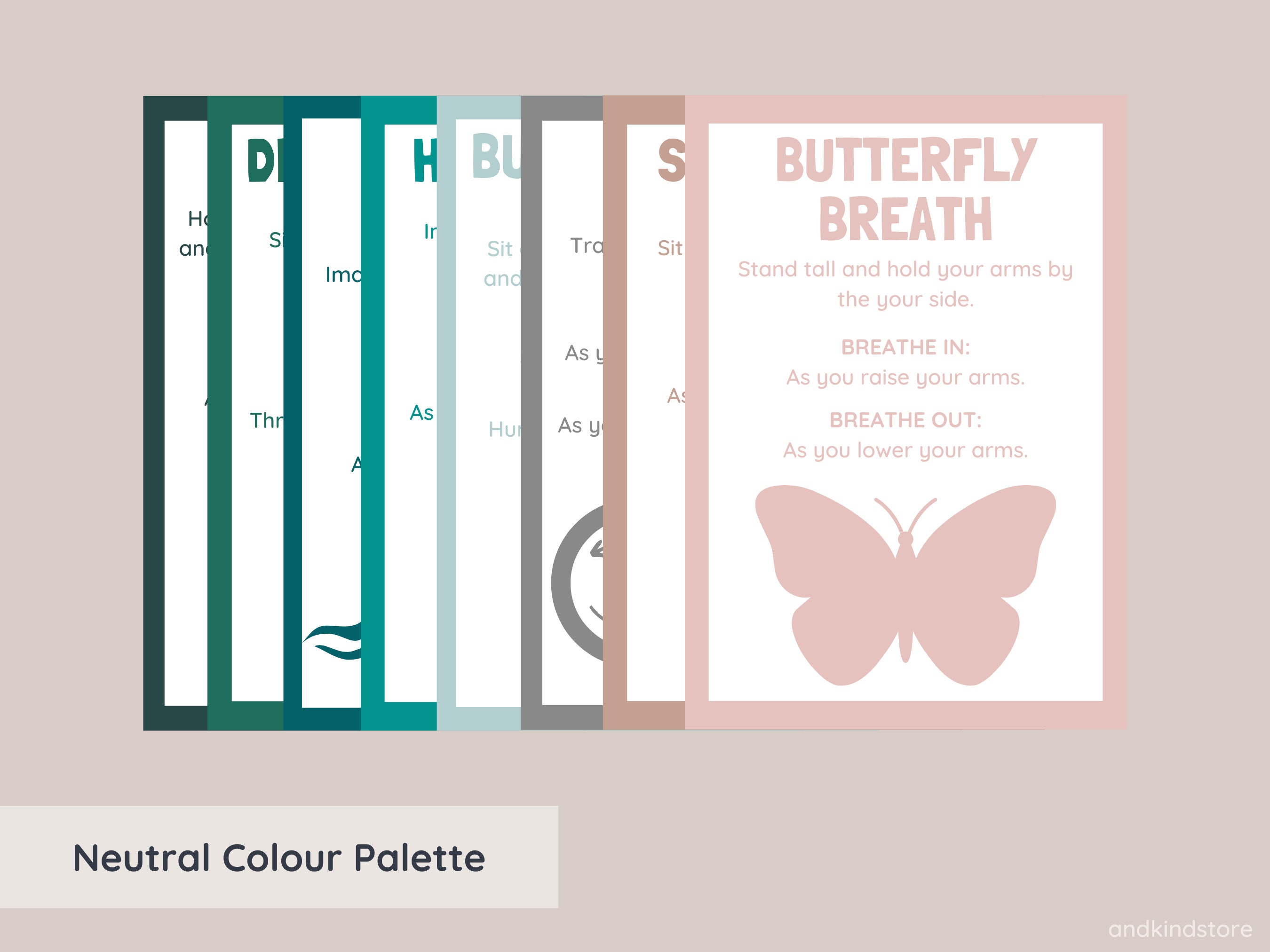 Breathing Activity Cards for Kids / Scripted Breathing Cards / Calming ...