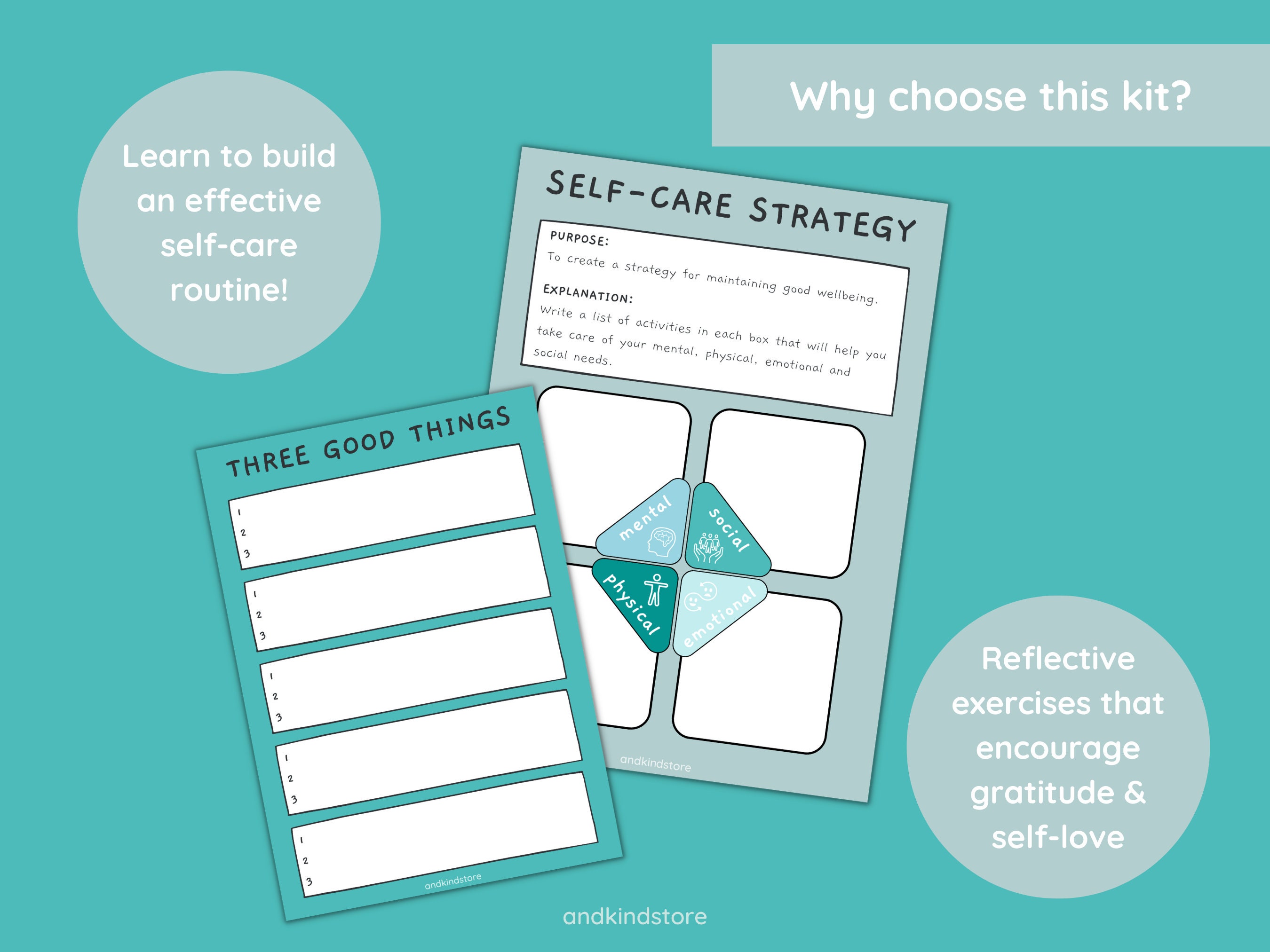 Self-care Worksheet & Activity Kit for Kids | Reflective Exercises ...