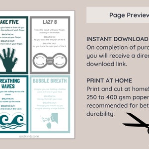 Breathing Activity Cards for Kids / Scripted Breathing Cards / Calming ...