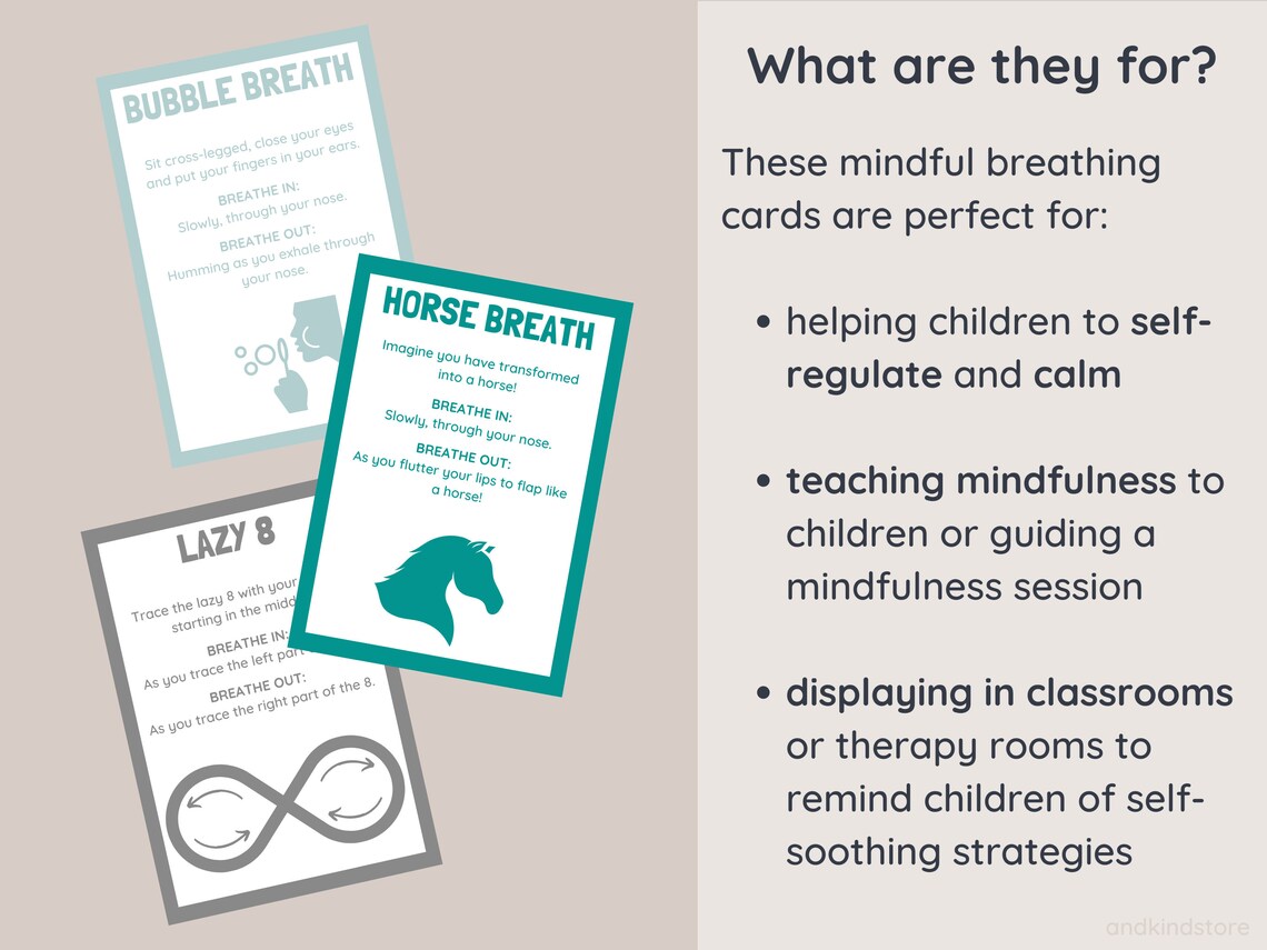 Mindful Breathing Activity Cards for Kids / Scripted Breathing Cards ...