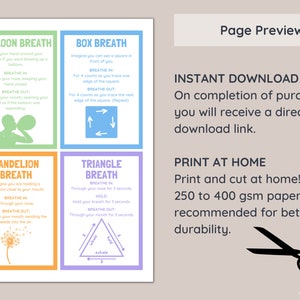 Mindful Breathing Activity Cards for Kids / Scripted Breathing Cards ...