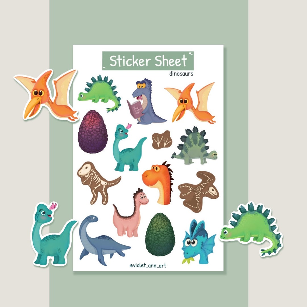 Sticker Sheet Dinosaurs Bullet Journal Stickers Planner - Etsy